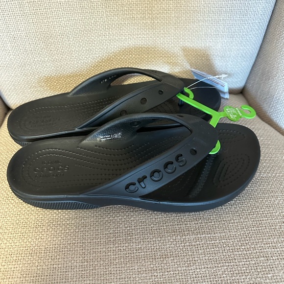 CROCS | Shoes | Nwt Black Crocs Flip Flops | Poshmark